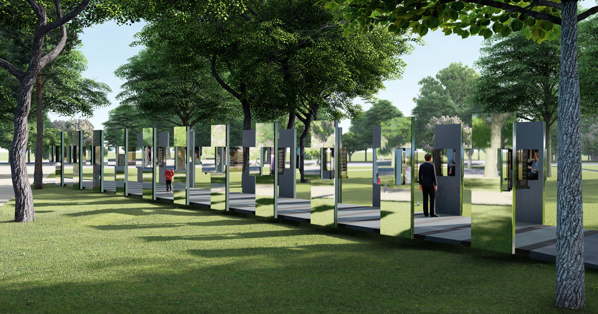 Daniel Libeskind z Amud Aish Memorial Museum przedstawia instalację ...