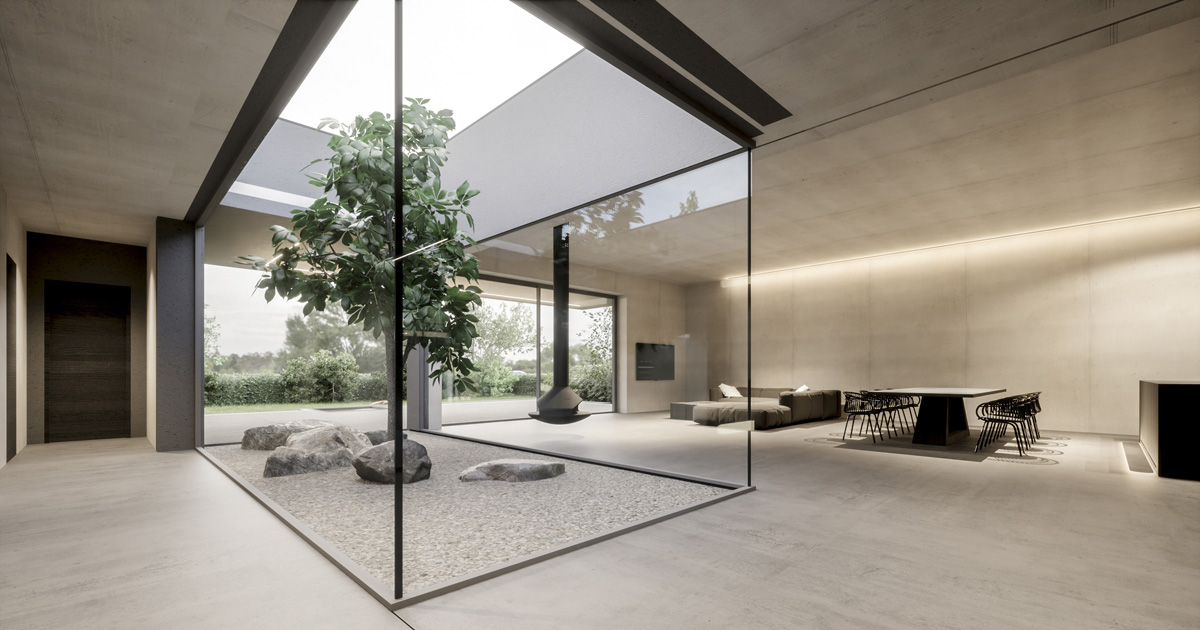 Dom z niewielkim atrium